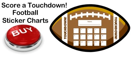 Football Sticker Charts: Fun sticker chart templates shaped like footballs!