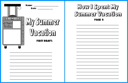 Summer Vacation Suitcase Templates: Fun Back to School Writing Activity