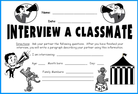 Classmate Interview Megaphone Templates fun Back To School lesson plans ...