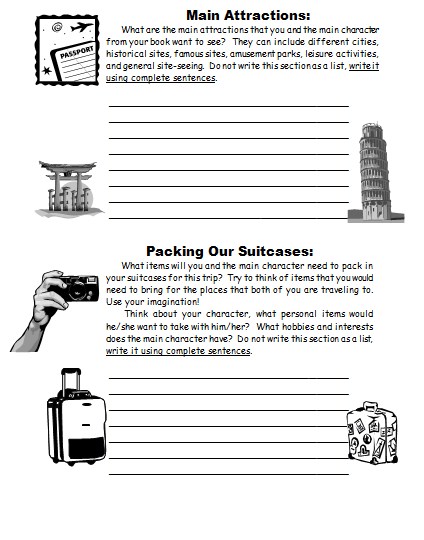 Vacation Suitcase Book Report Projects For Main Characters: templates ...