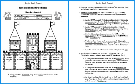 Extra Large Castle Book Report Projects: templates, worksheets, grading ...