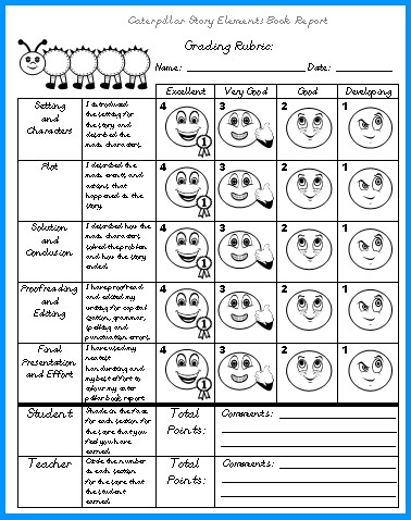 Caterpillar Book Report Project: templates, worksheets, grading rubric ...