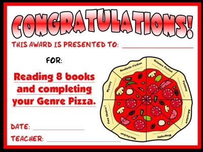 Genre Pizza Reading Sticker Charts: Add PIZZAZZ to reading books!