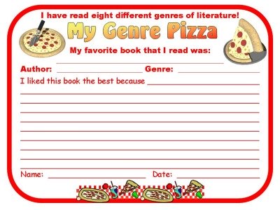 Genre Pizza Reading Sticker Charts: Add PIZZAZZ to reading books!