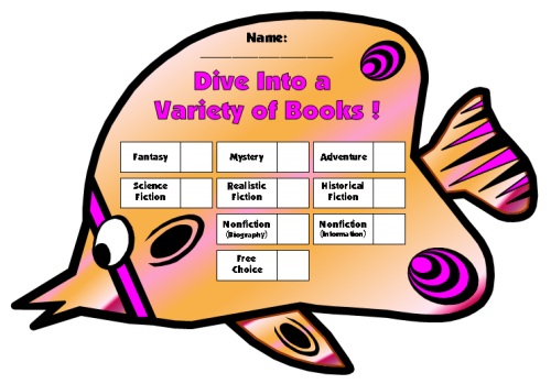 Dive Into Reading Sticker Charts: Fish Shaped Incentive Chart Templates
