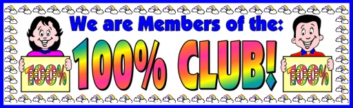 100 Percent Club Sticker Charts: Fun Incentive Charts For Kids!